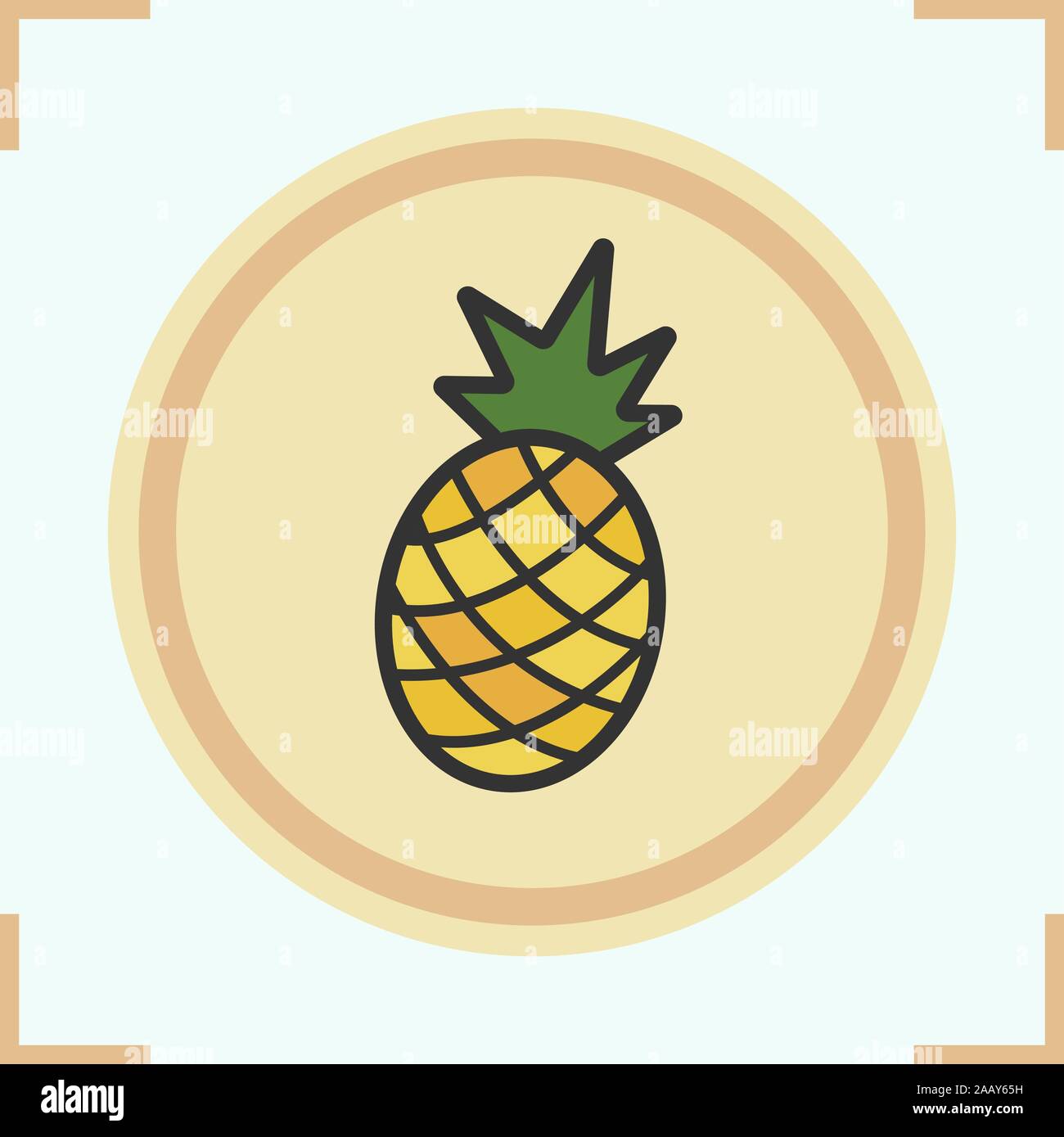 Pineapple color icon. Ananas vector isolated illustration Stock Vector ...