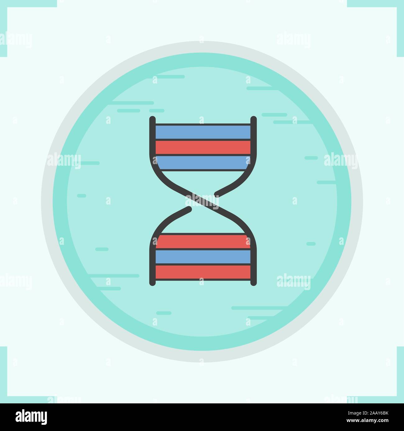 DNA strand color icon. DNA helix. Human genetics research. Vector ...