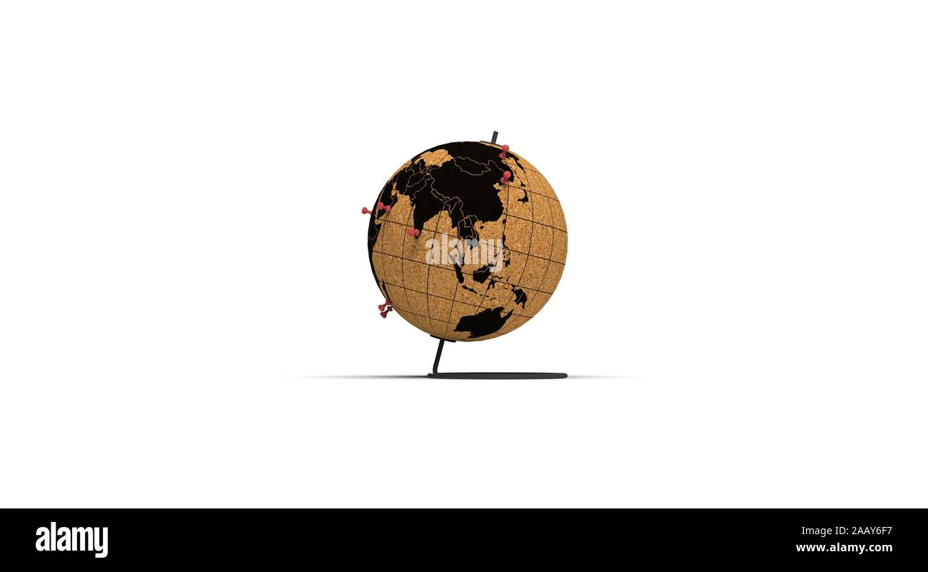 Earth Map Ball isolated 3D Rendering Stock Photo - Alamy