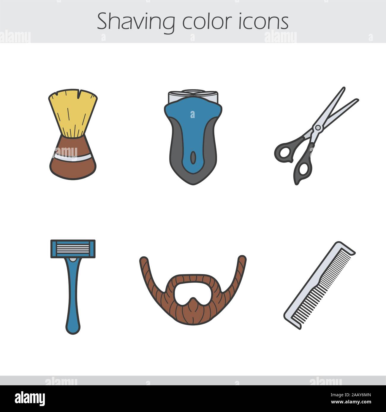 Cartoon man shaving beard razor hi-res stock photography and images - Alamy