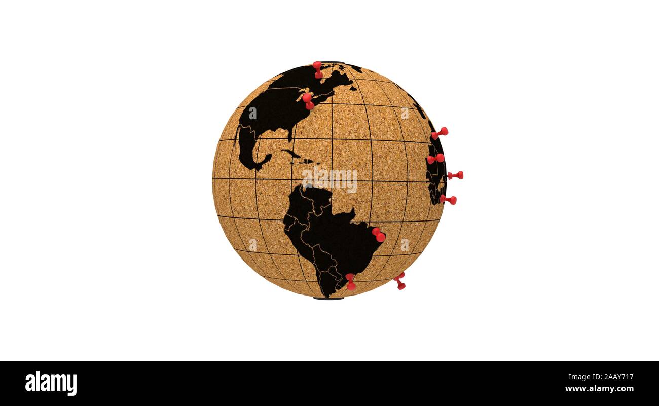 Earth Map Ball isolated 3D Rendering Stock Photo - Alamy