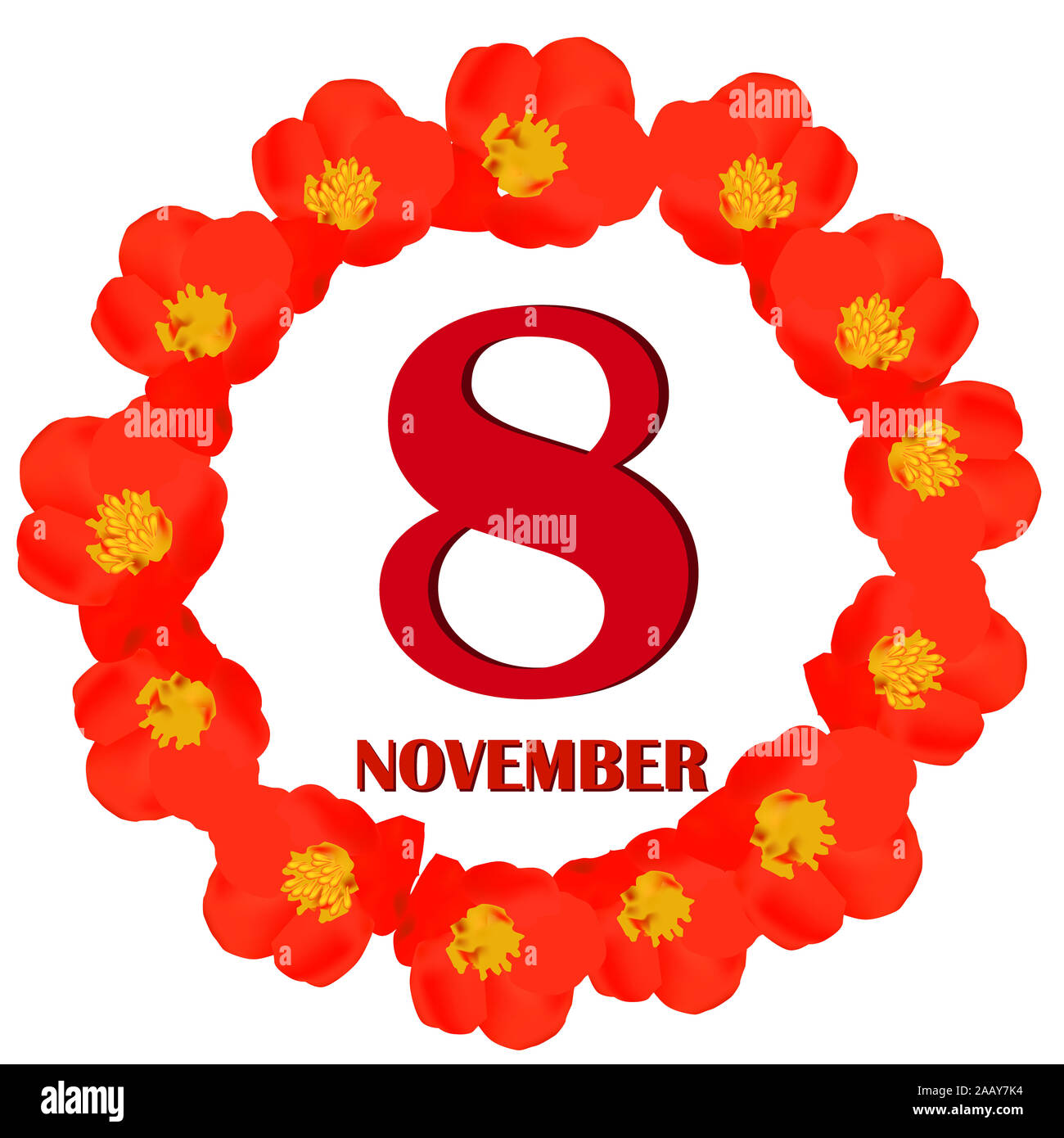November 8 icon. For planning important day. Banner for holidays and ...