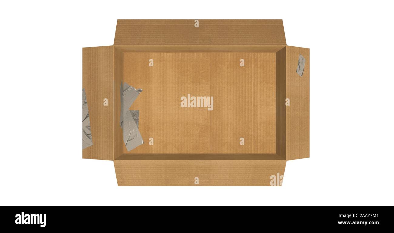 Open Paper Box 3D Rendering Stock Photo - Alamy
