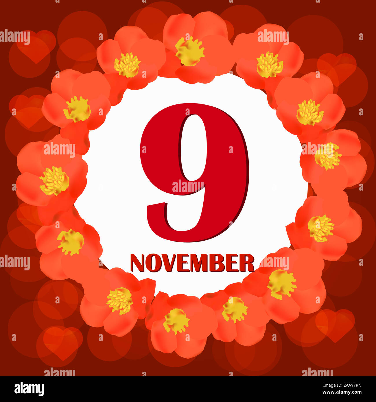November 9 icon. For planning important day. Banner for holidays and ...