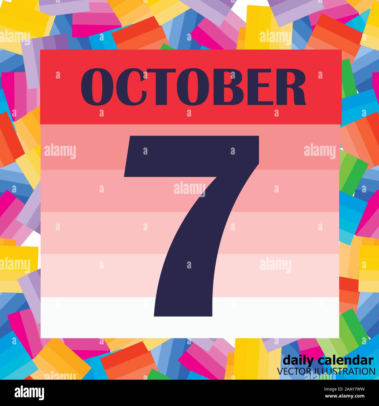 October 7 icon. For planning important day. Banner for holidays and ...