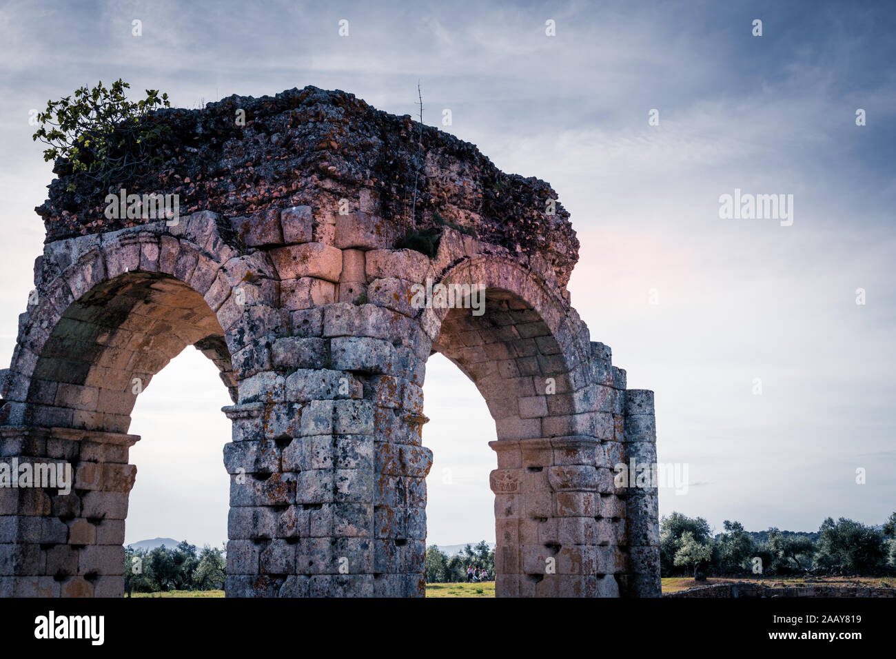 Arch of Caparra, ancient roman city of Caparra in Extremadura, Spain ...
