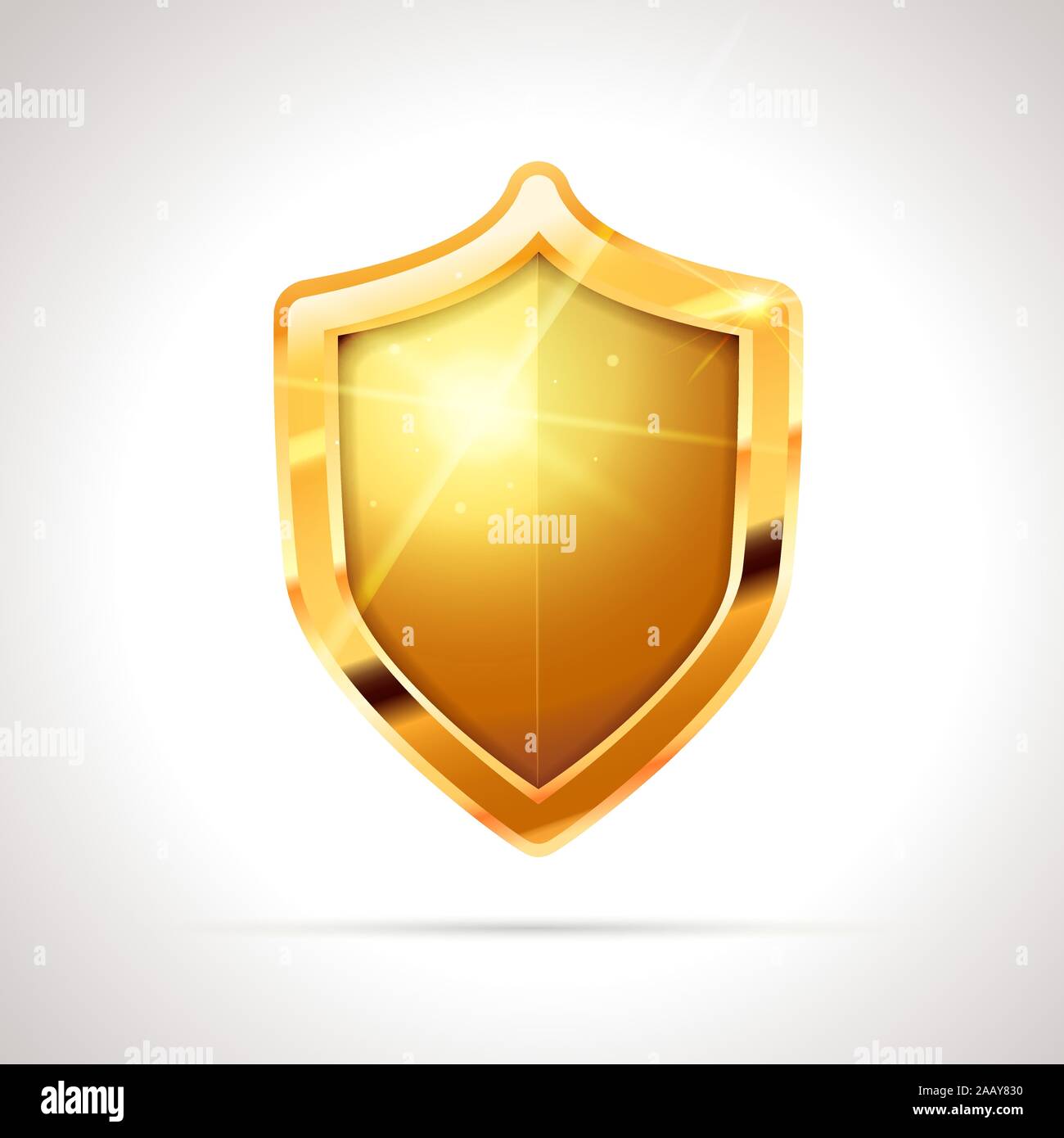 Bright golden glossy shield isolated on white Stock Vector Image & Art ...