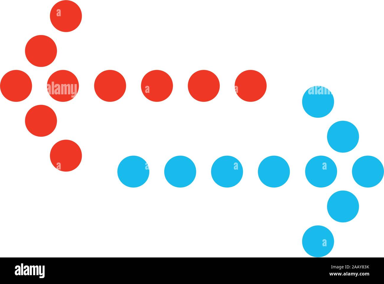 Dotted Arrows left and right. Stock Vector illustration isolated Stock ...