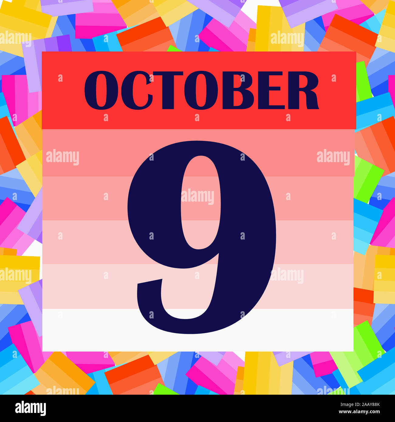 October 9 icon. For planning important day. Banner for holidays and ...