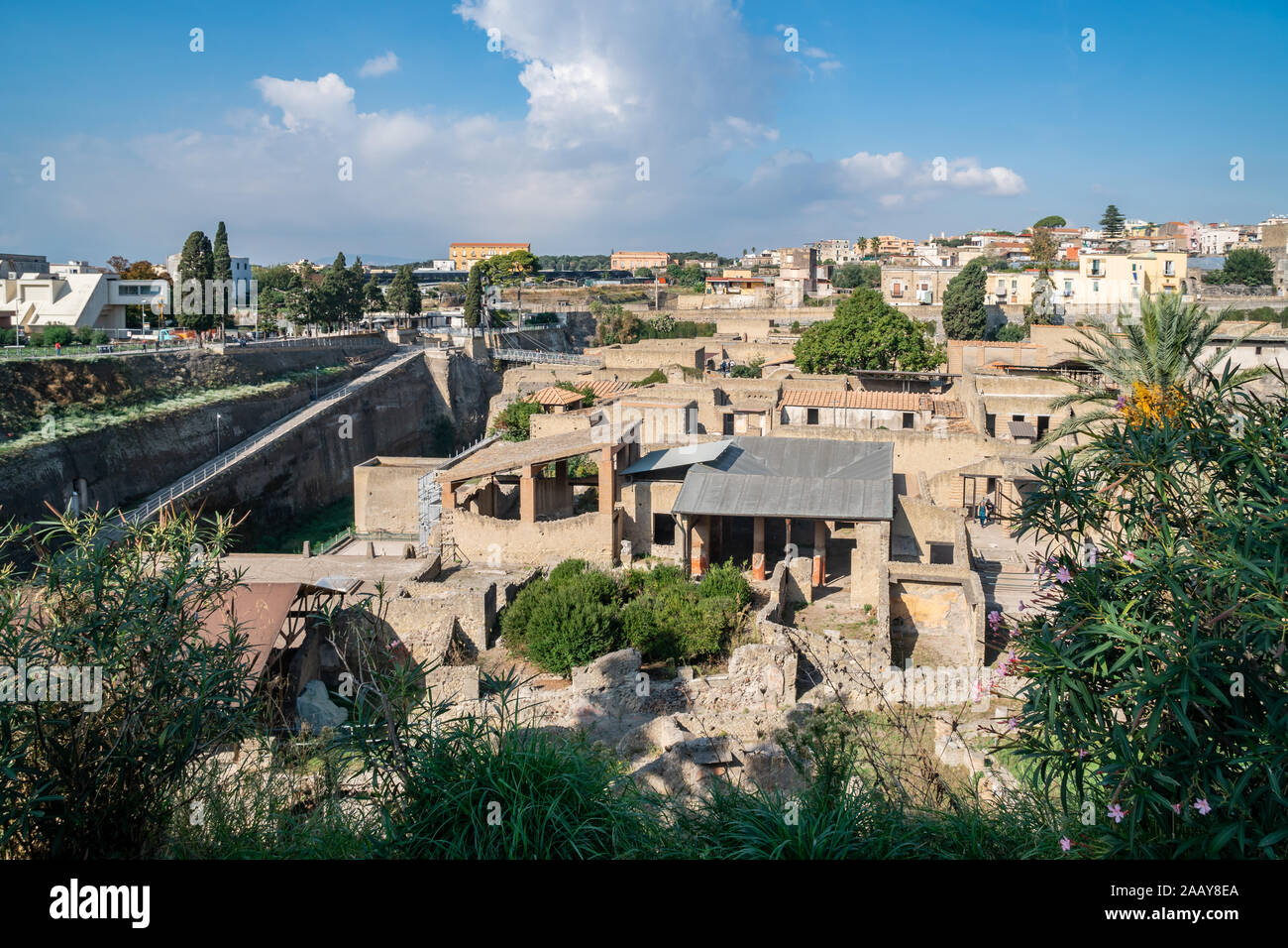 Ruins of Herculaneum, which was covered by volcanic dust after Vesuvius ...