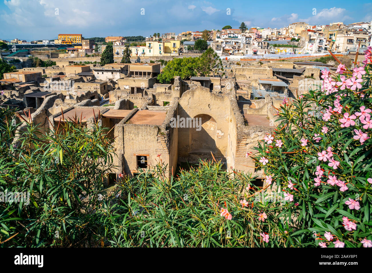 Ruins of Herculaneum, which was covered by volcanic dust after Vesuvius ...