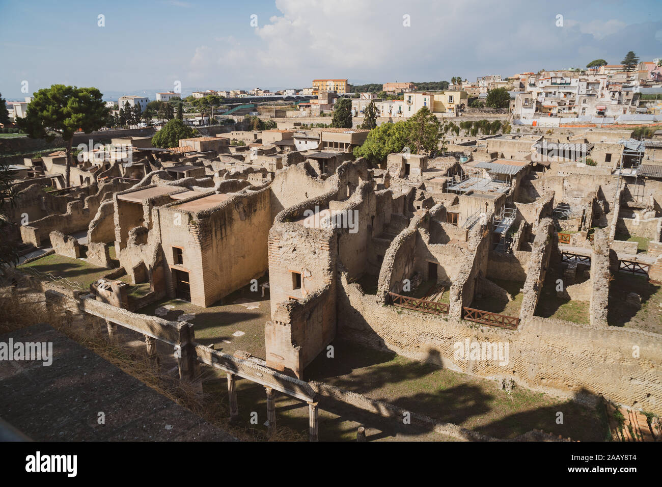 Ruins of Herculaneum, which was covered by volcanic dust after Vesuvius ...