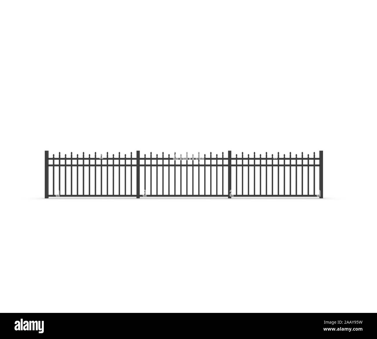 Fence isolated on White 3D Rendering Stock Photo - Alamy