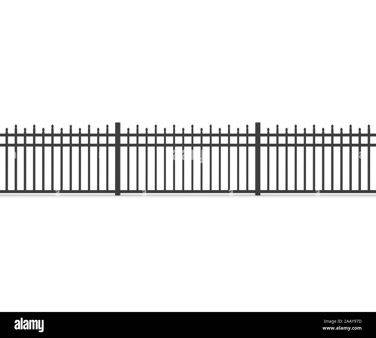 Fence isolated on White 3D Rendering Stock Photo - Alamy