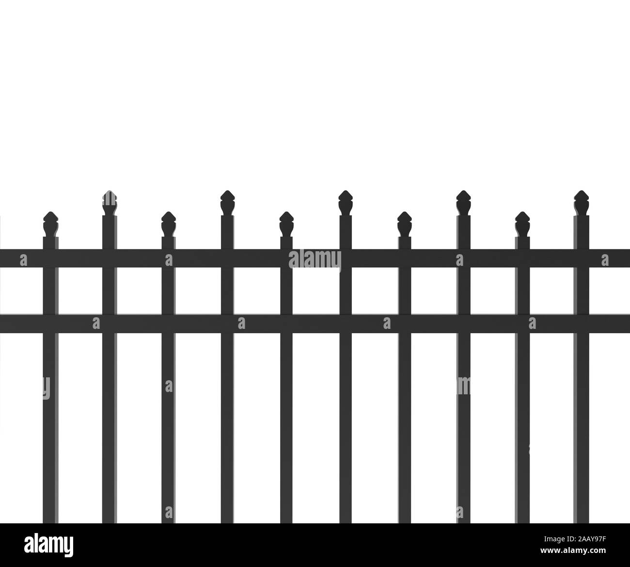 Fence isolated on White 3D Rendering Stock Photo - Alamy