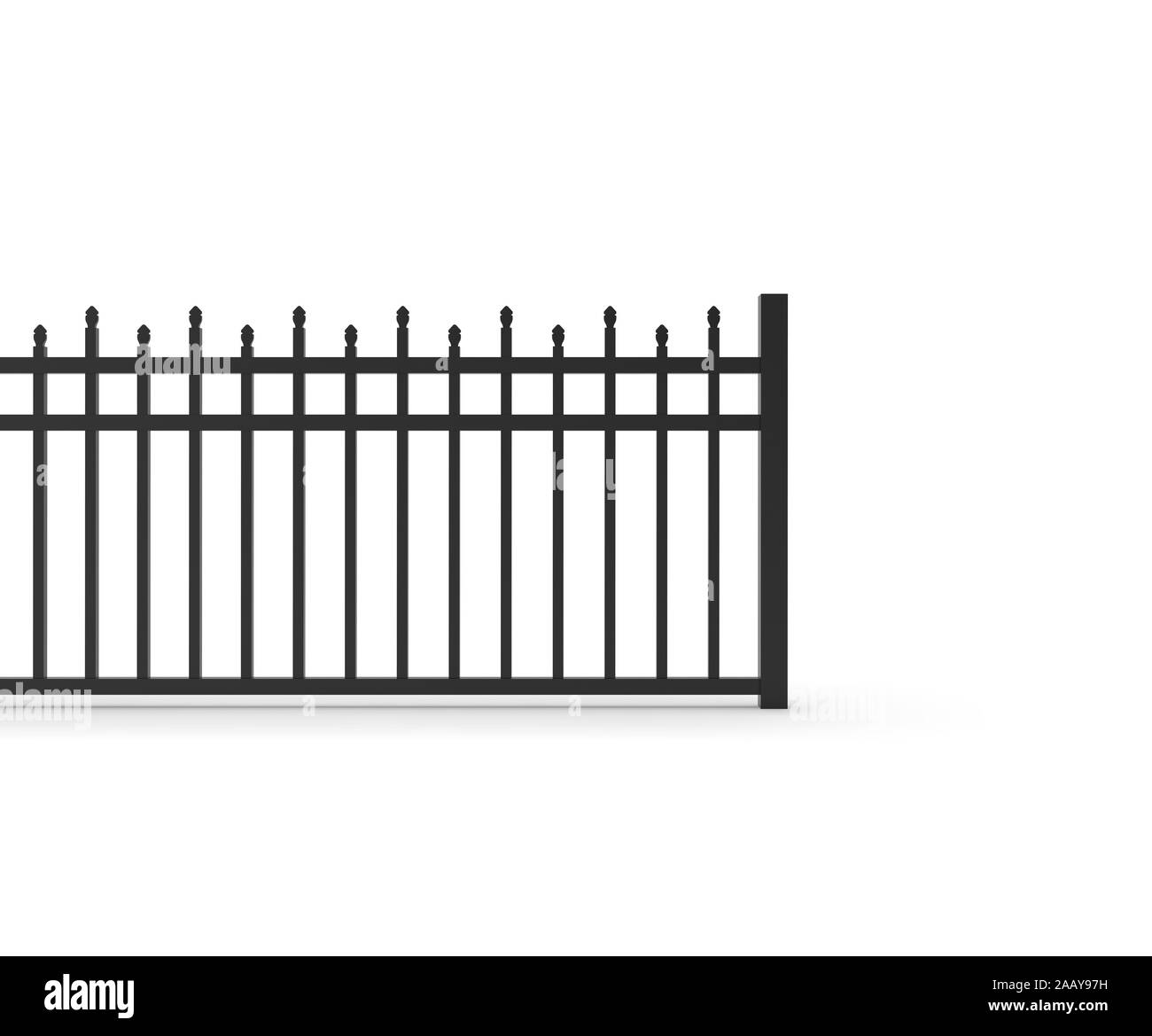 Fence isolated on White 3D Rendering Stock Photo - Alamy
