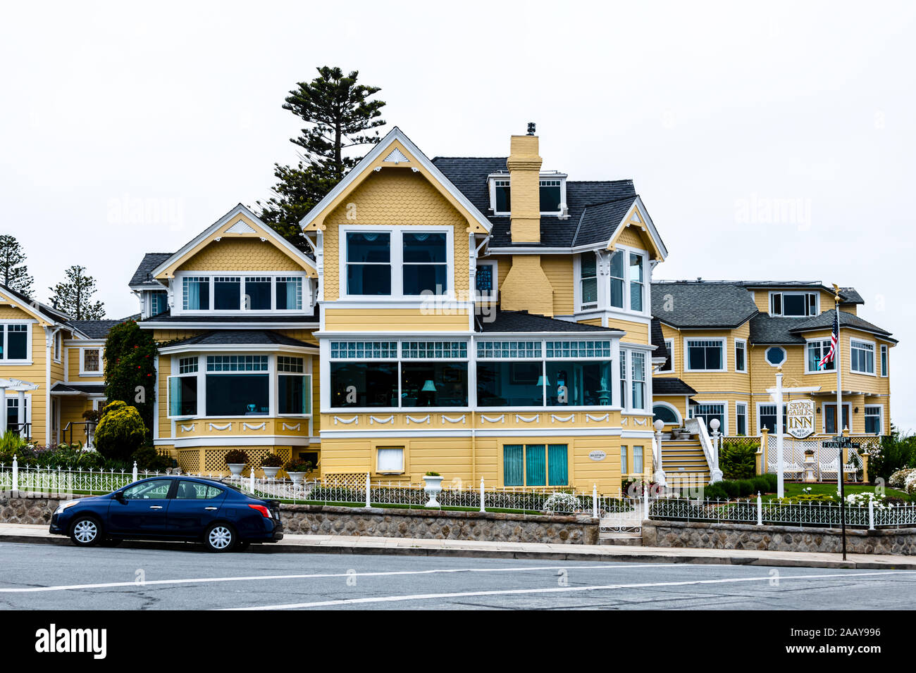 Pacific Grove, Ocean View Walking Path, Seven Gables Inn Stock Photo ...