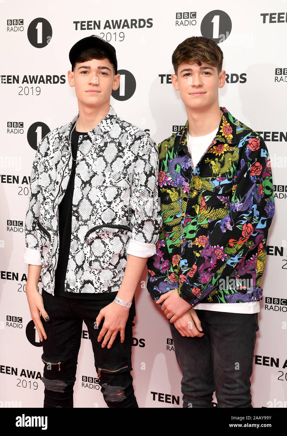 Max Mills and Harvey Mills attending the BBC Radio 1 Teen Awards 2019 ...