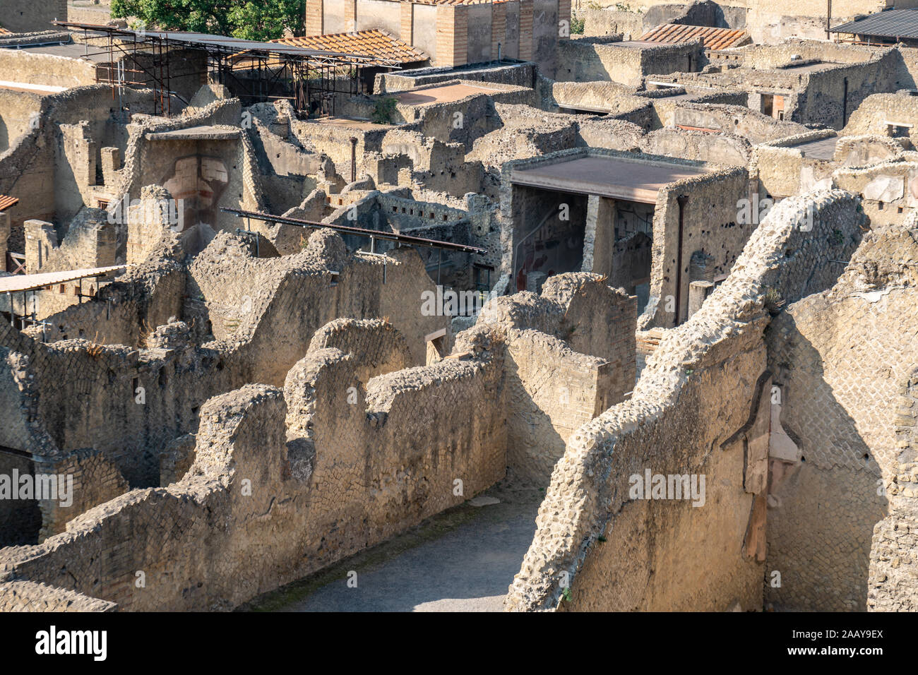 Ruins of Herculaneum, which was covered by volcanic dust after Vesuvius ...