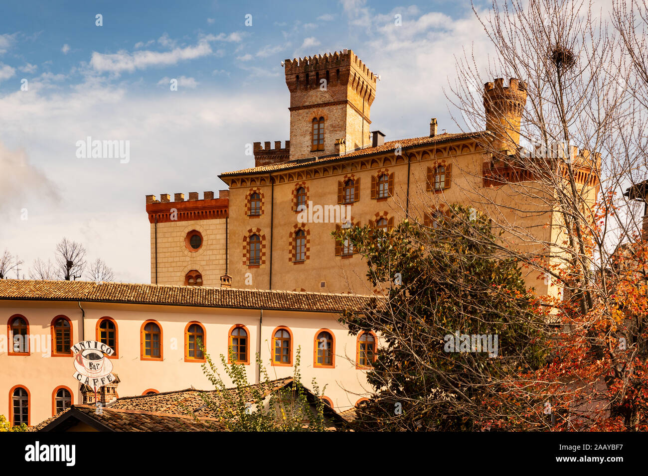 Famous beautiful Barolo village in Piemonte zone, Langhe, Italy. Barolo ...