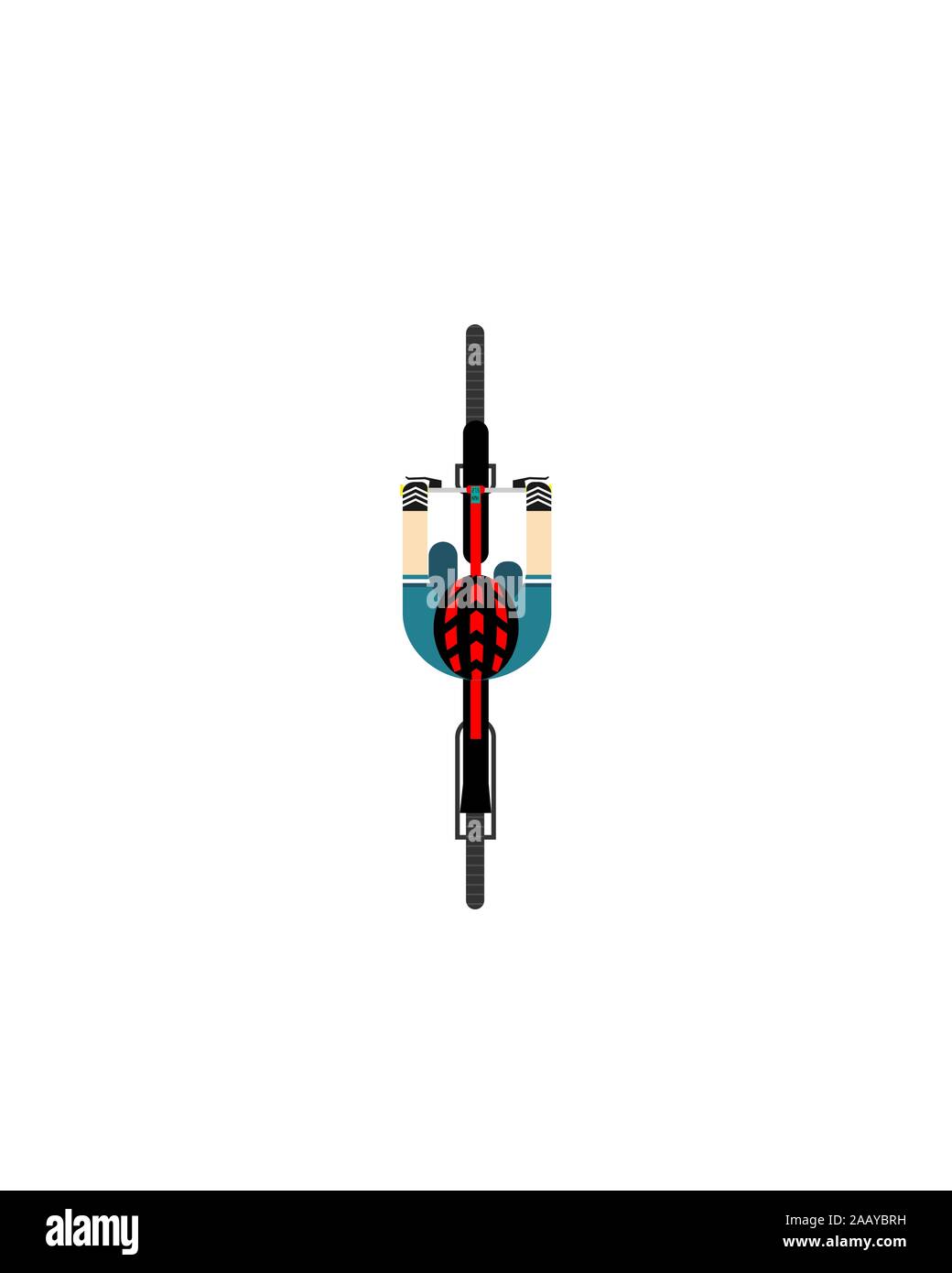 A ride on the bicycle. View from above. Vector illustration on a white ...