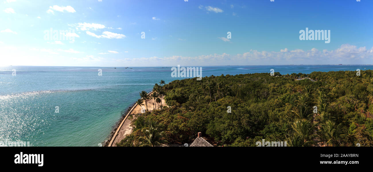 Aerial view of Bill Baggs Cape Florida State Park at Key Biscayne in ...