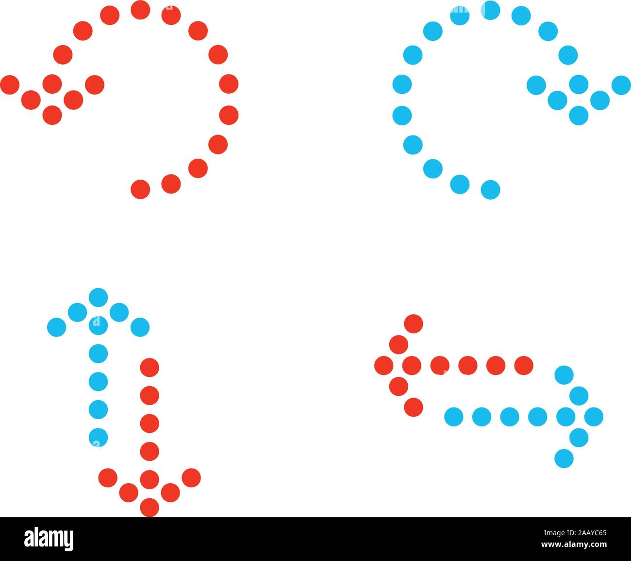 Dotted Arrow set, direction collection. Stock Vector illustration ...