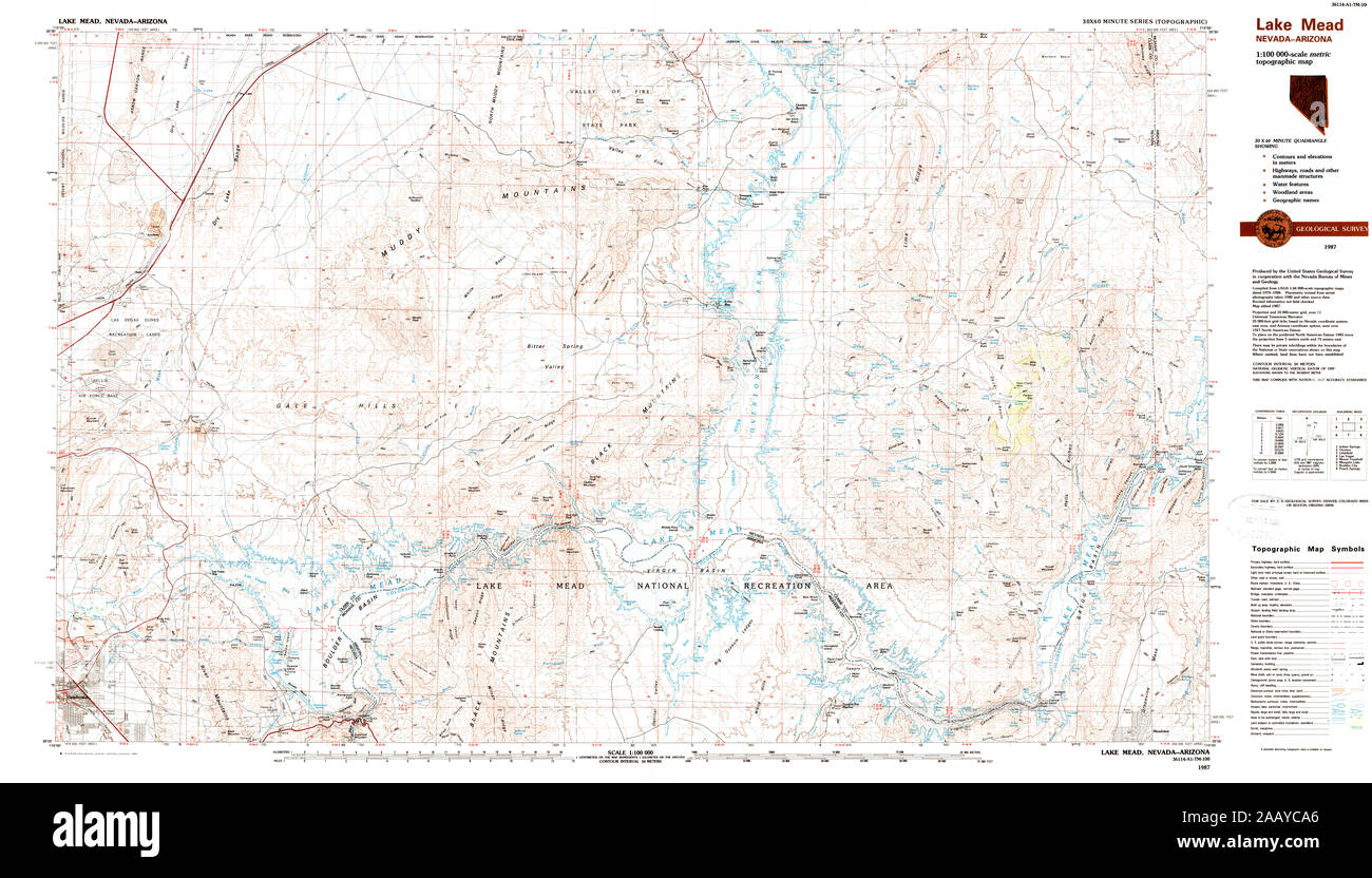 Lake mead map Cut Out Stock Images & Pictures - Alamy