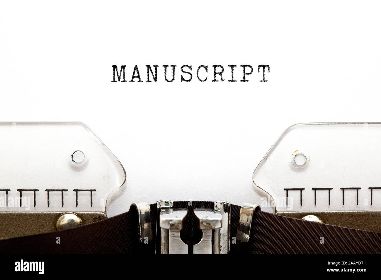 The word Manuscript typed on retro typewriter with copy space Stock ...