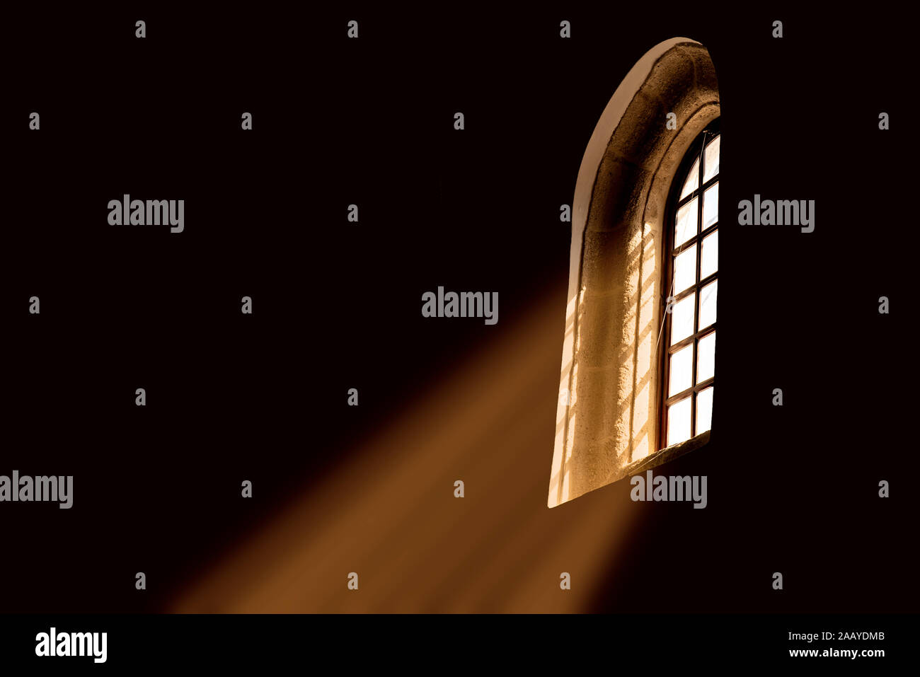 church window with sun rays Stock Photo - Alamy