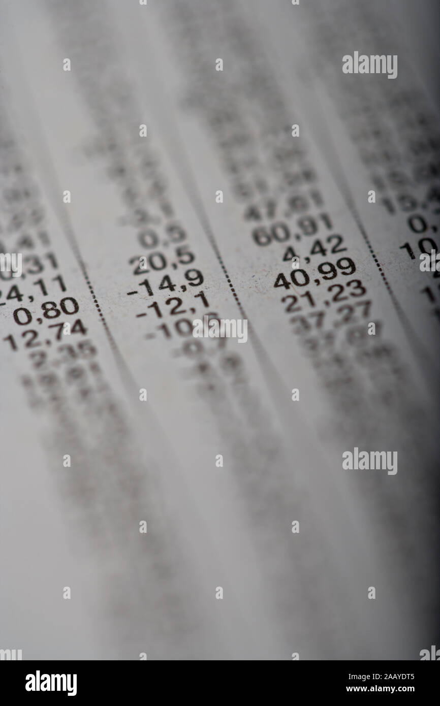 diagram, newspaper; stock market Stock Photo - Alamy