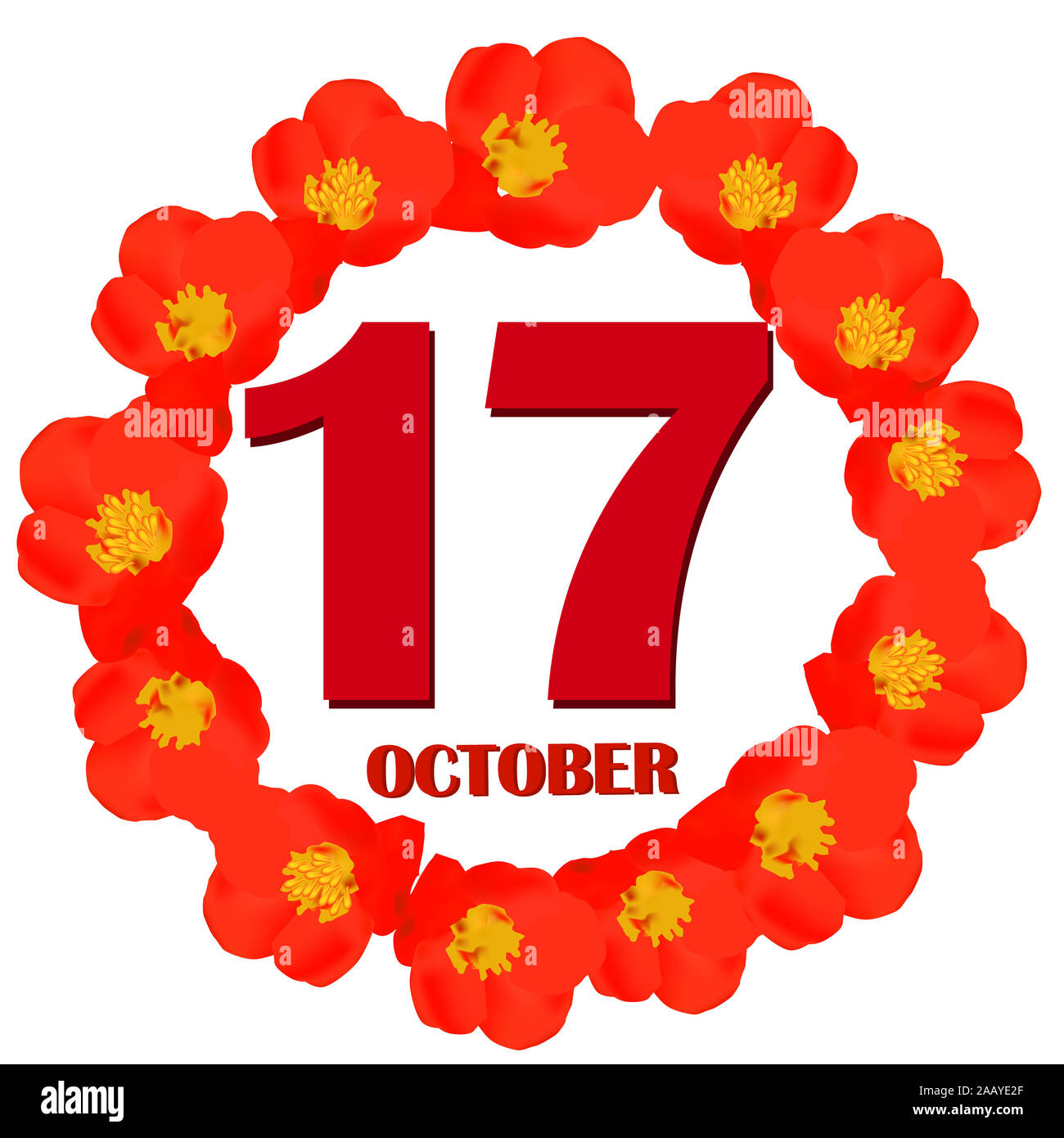 October 17 icon. For planning important day. Banner for holidays and ...
