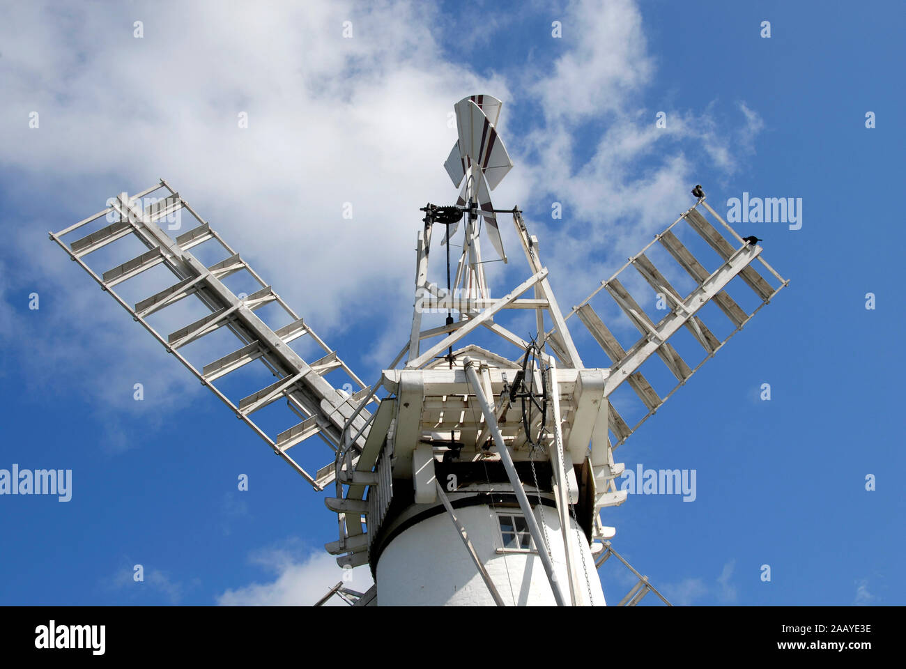 Rotating mechanism, Thurne mill, Norfolk Broads, England Stock Photo ...