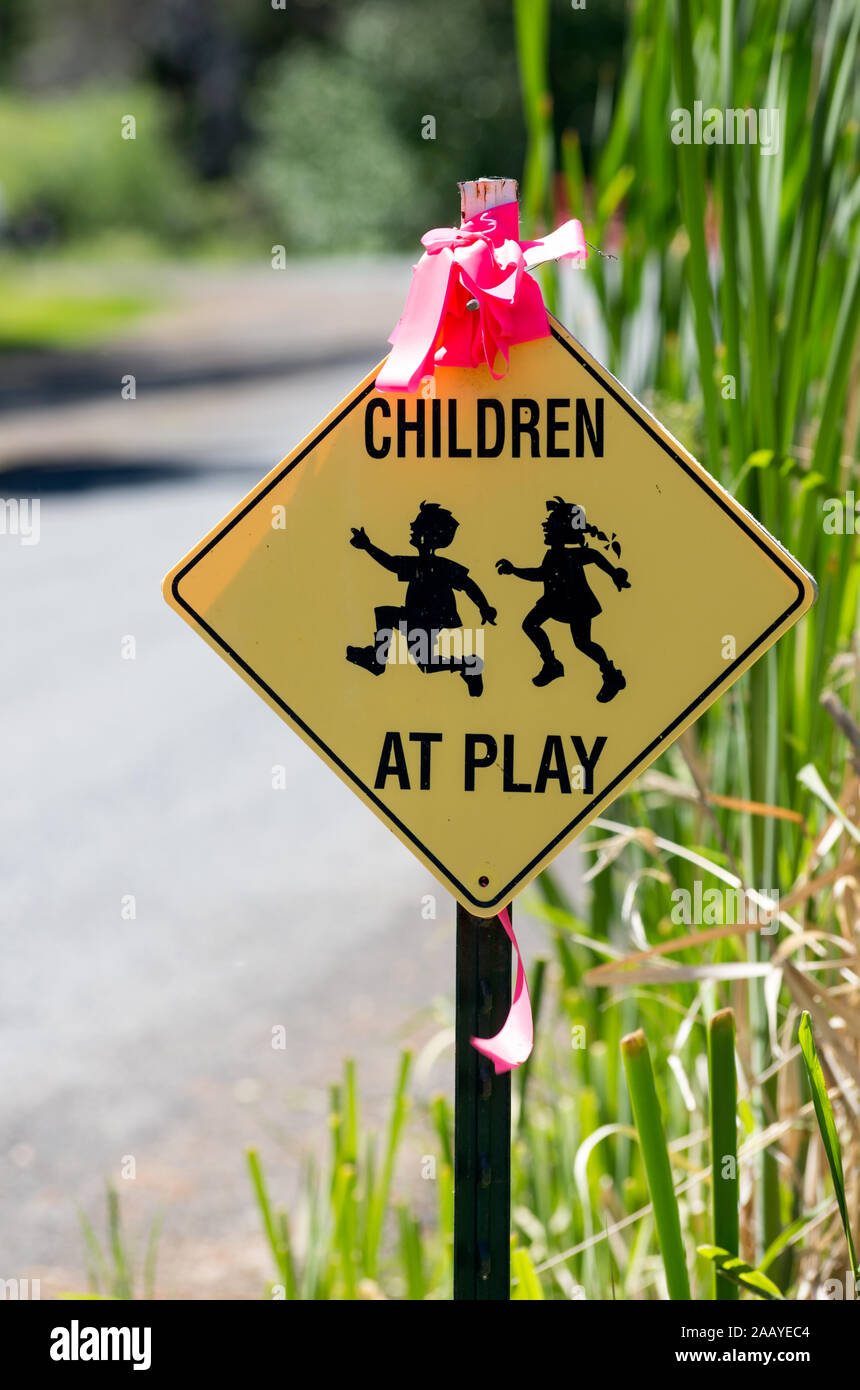 Children at play signs hi-res stock photography and images - Alamy