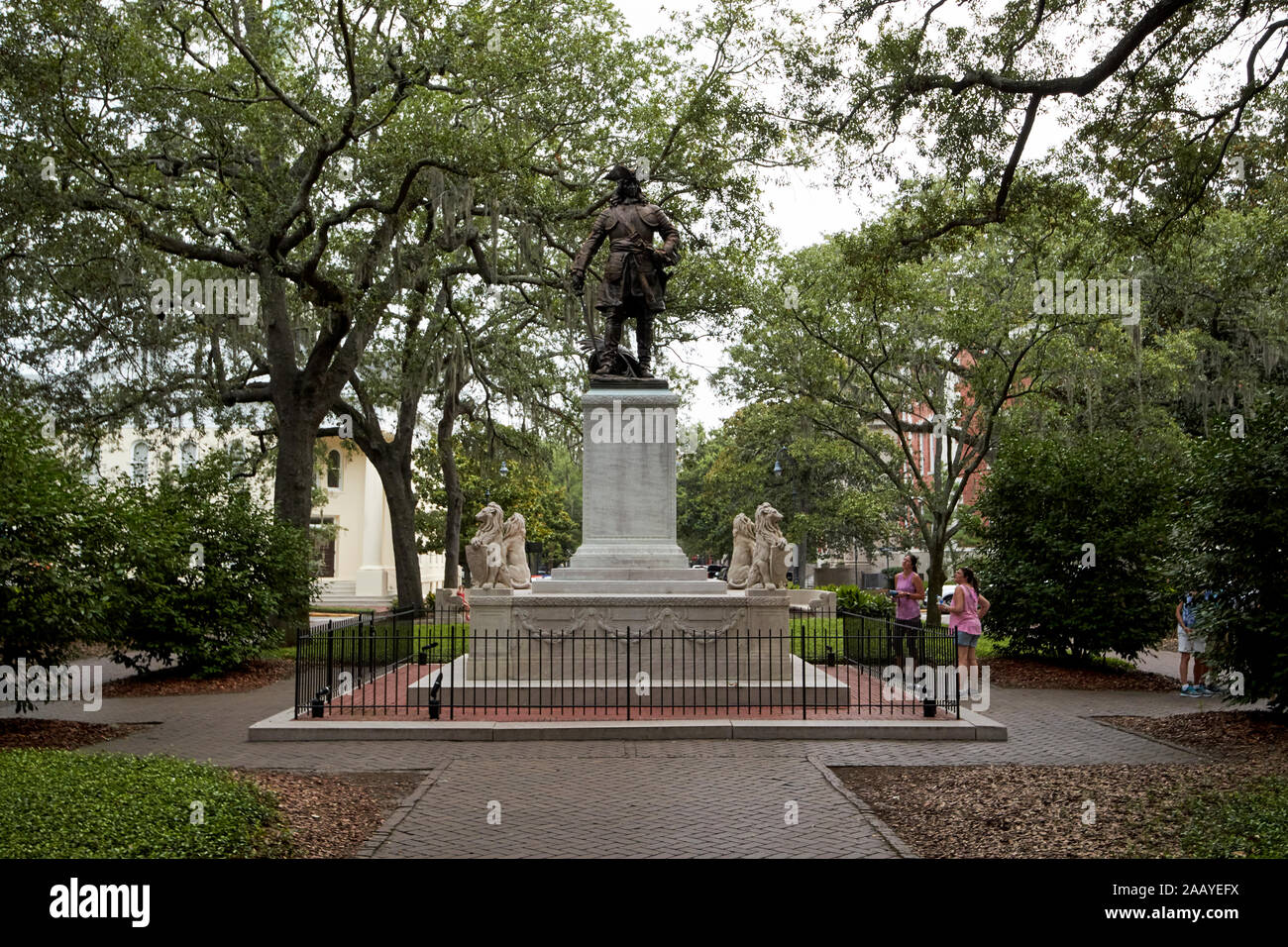 James Oglethorpe statue Chippewa square savannah georgia usa Stock ...