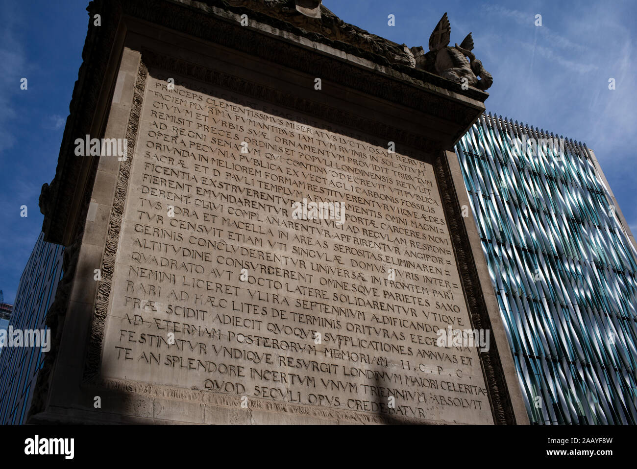 Latin Inscriptions on the side of the base of the Monument to the great ...