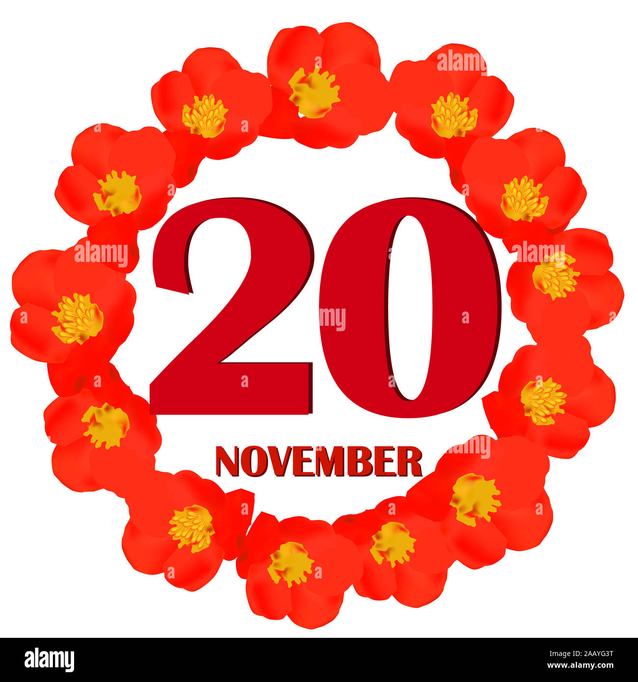 November 20 icon. For planning important day. Banner for holidays and ...