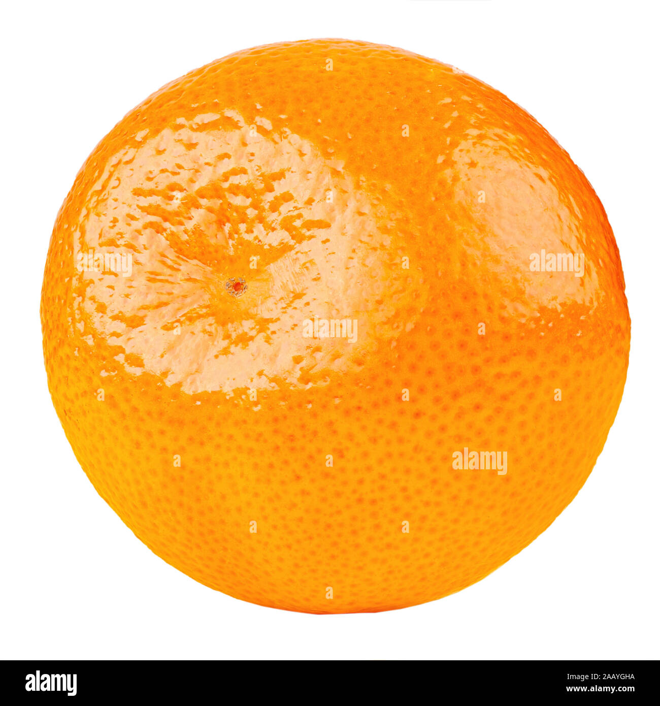 whole ripe mandarin isolated on a white background. peel with a glossy ...