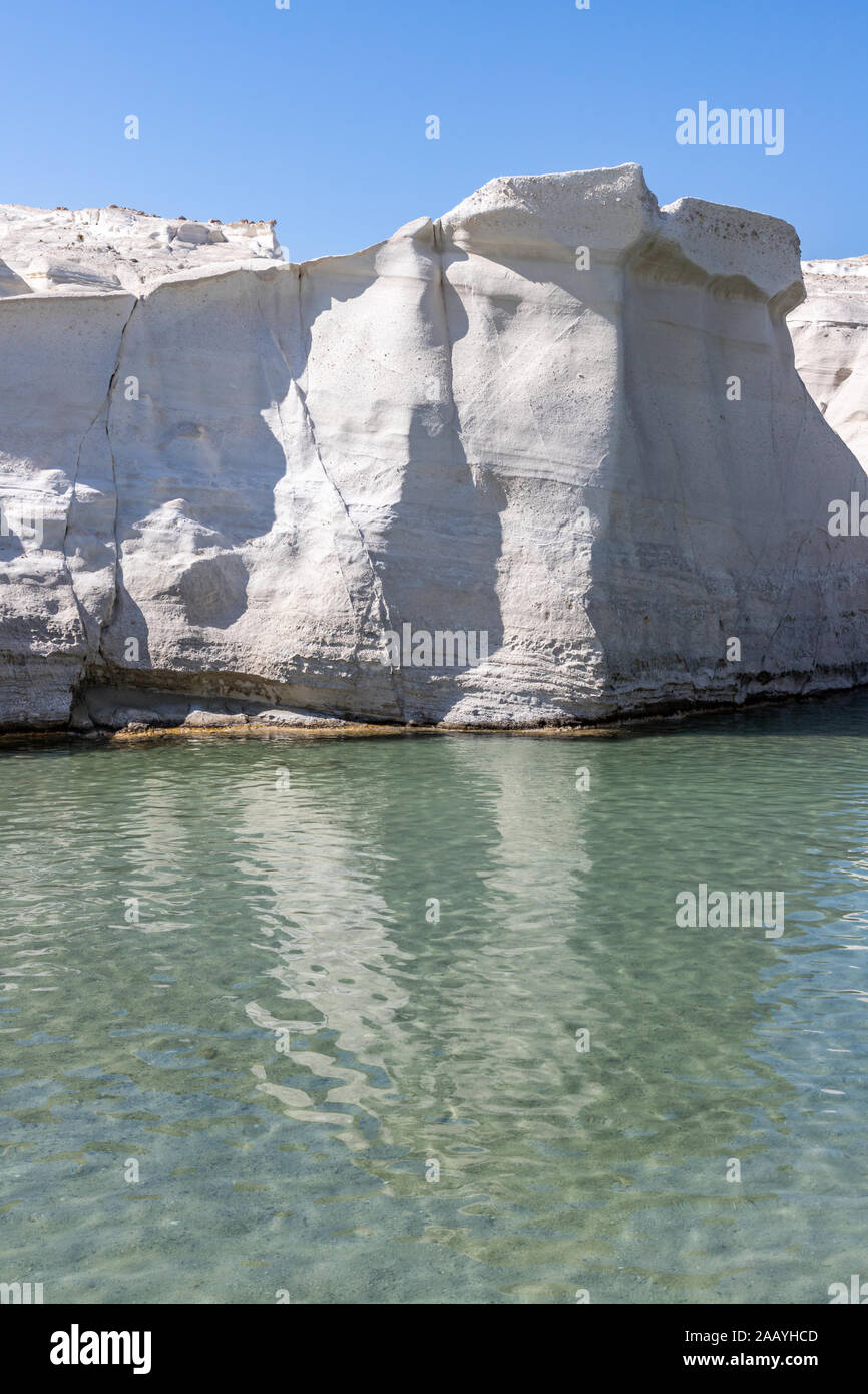White Cliffs in Sarakíniko beach, Milos, Greece Stock Photo - Alamy