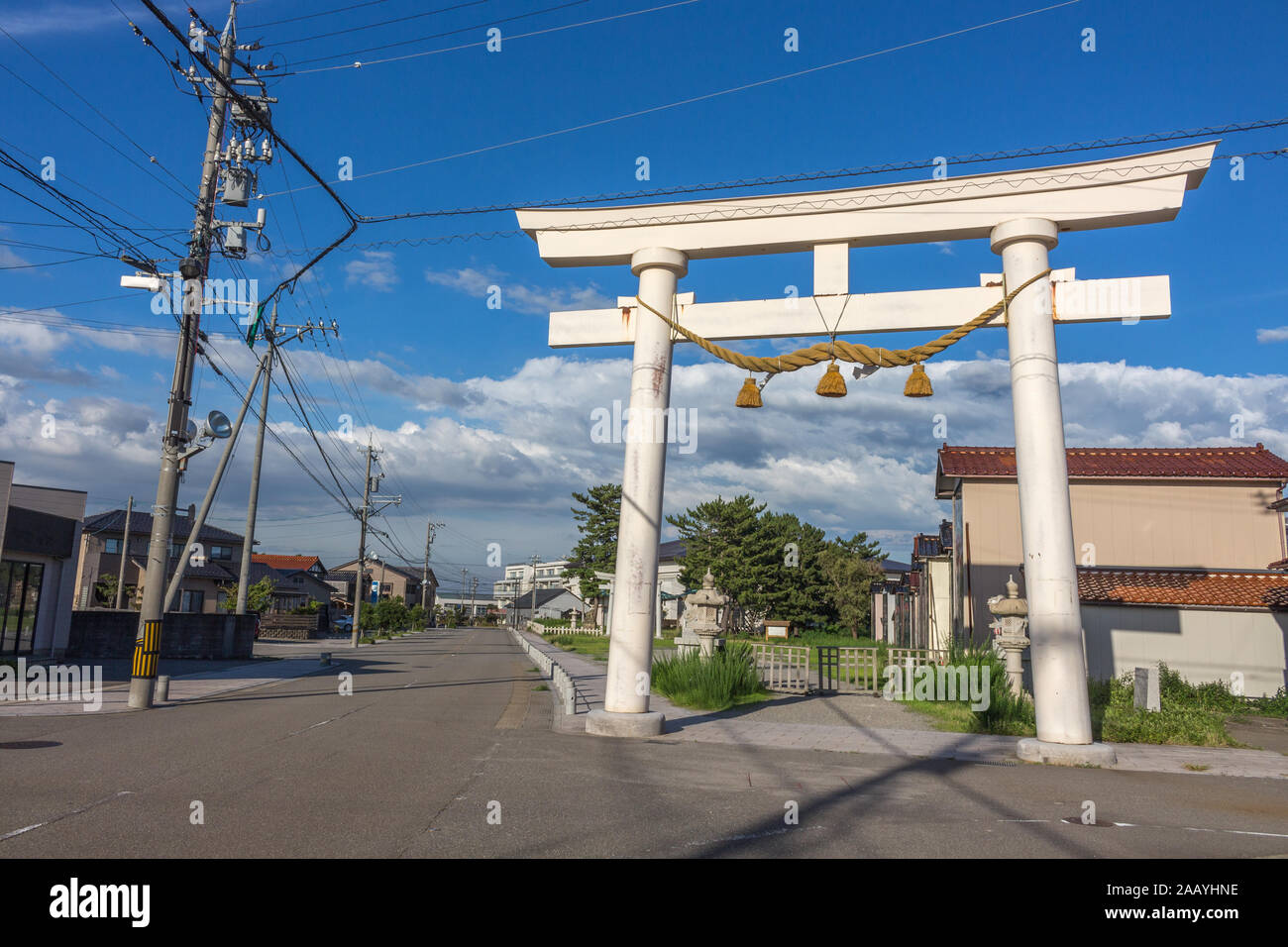 Large torii gate at the site of the annual Okaeri, or Welcome Home ...