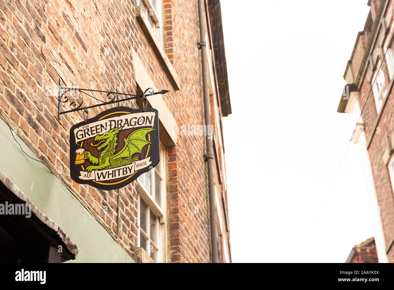 Whitby, England - 3rd May 2019: Old English pub The Green Dragon ...