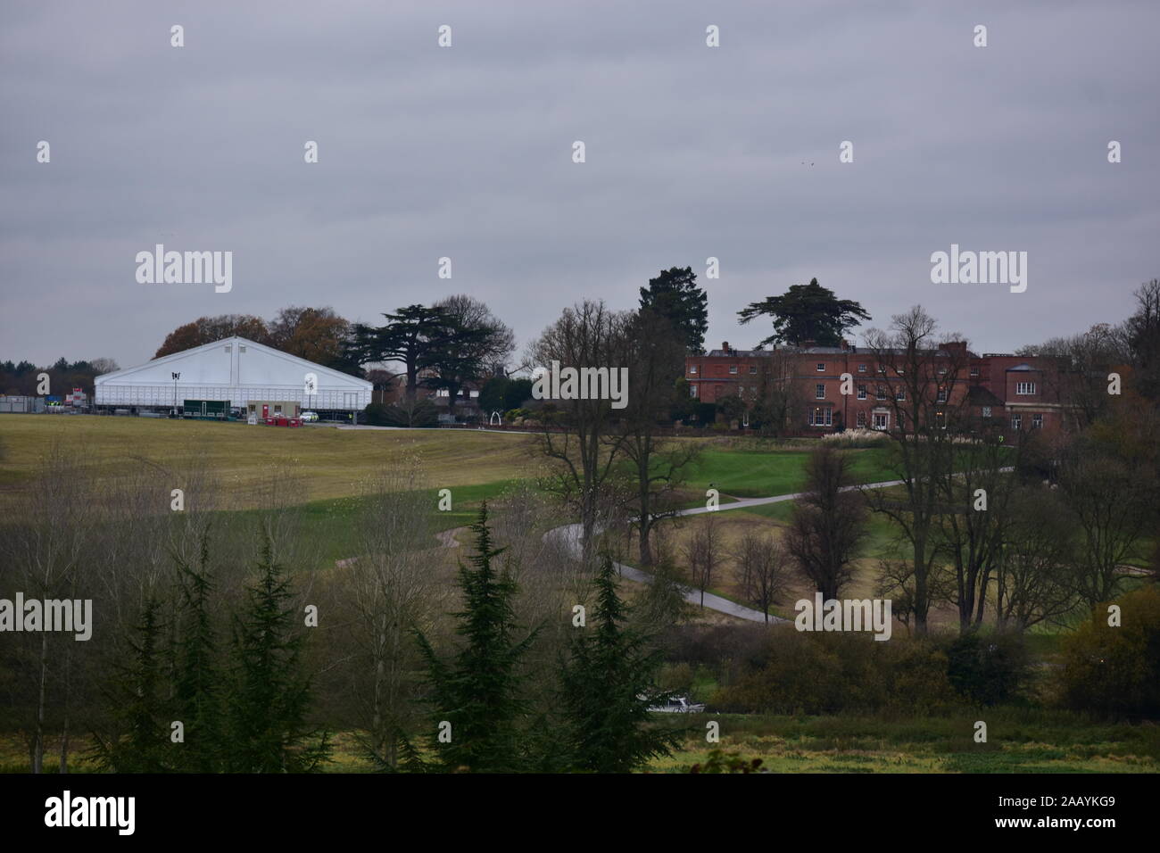 Temporary buildings go up ahead of Trump visit the NATO meeting on 3rd ...