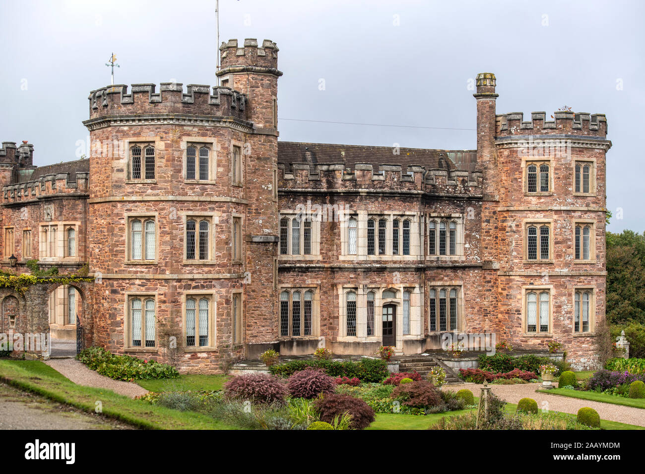 Exterior of Mount Edgcumbe stately home in Cornwall, England, UK Stock ...