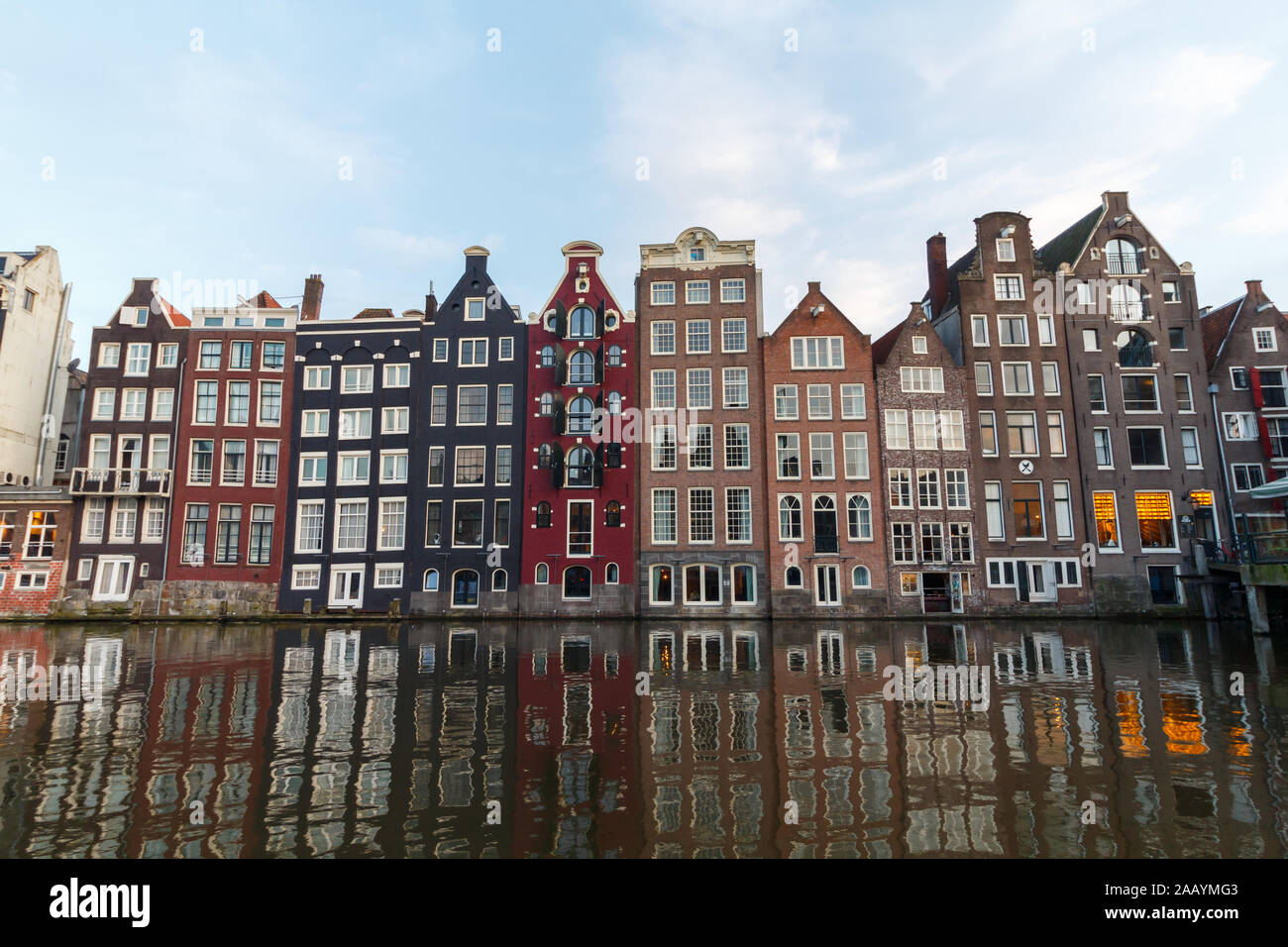 Tall Dutch style architecture next to water Stock Photo - Alamy