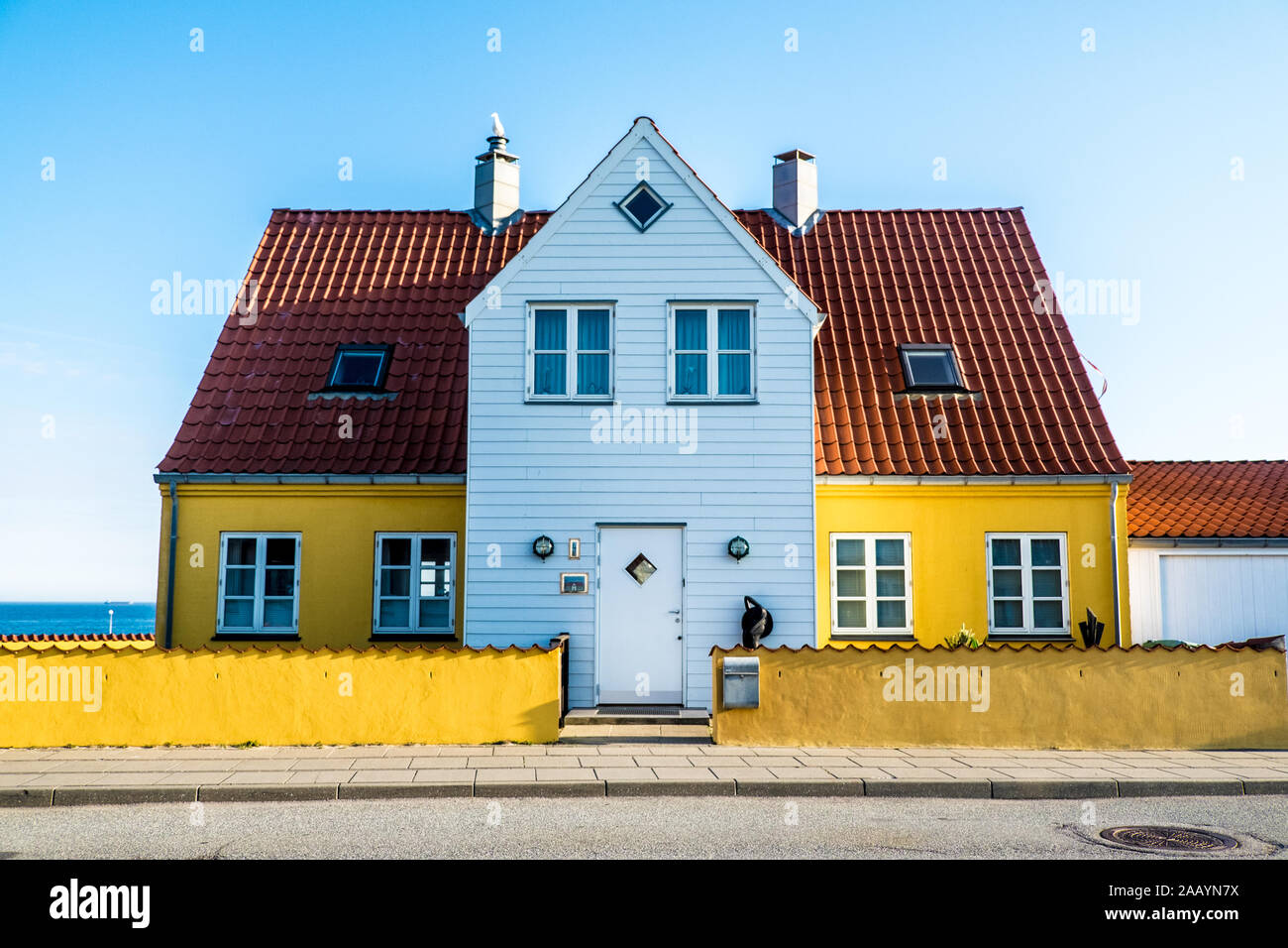 Typical denmark design of a house, Hirtshals Stock Photo - Alamy