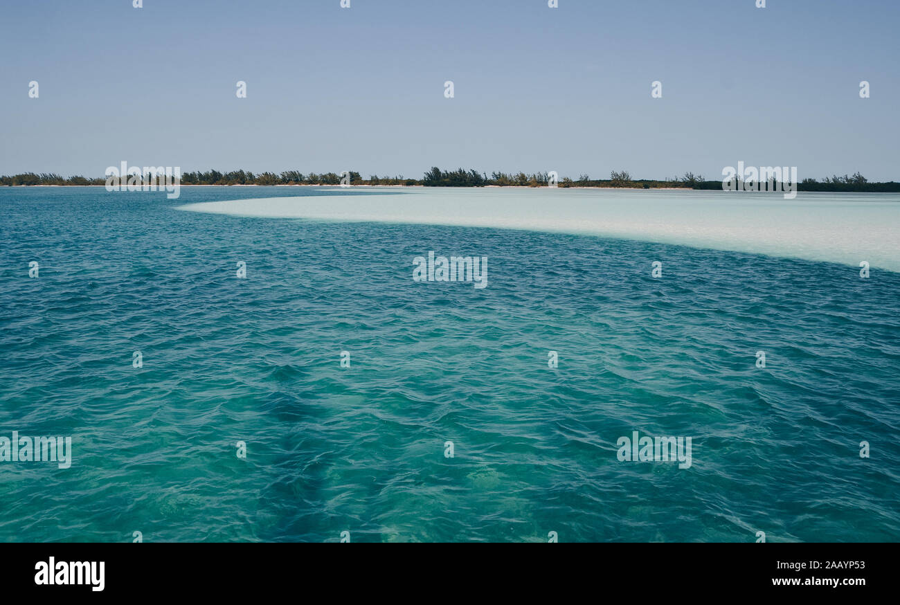 Natural pool made by a sand bank at the Caribbean Sea Stock Photo - Alamy