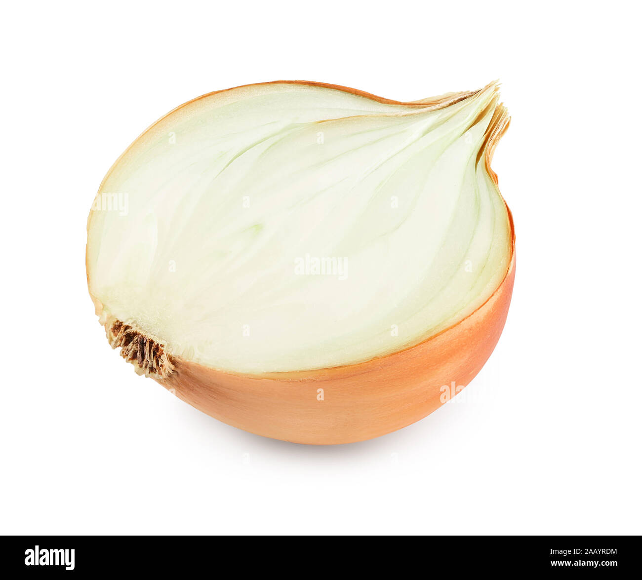 yellow onion half isolated on white background close up Stock Photo - Alamy