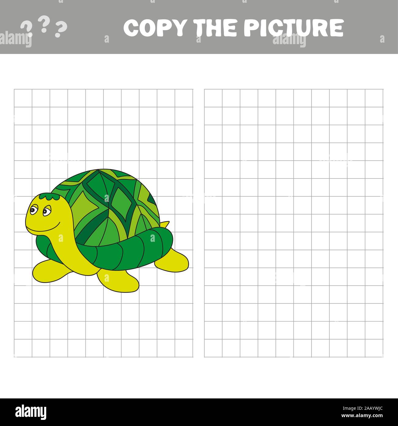 Cartoon turtle. Outlined. Vector illustration. Puzzle for Preschool ...