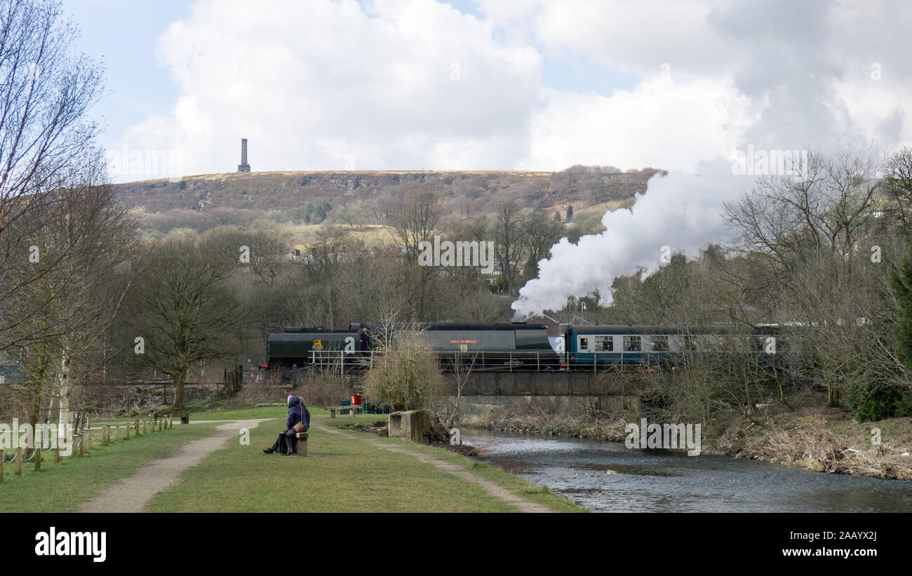 Steam train at Ramsbottom, Lancashire Stock Photo - Alamy