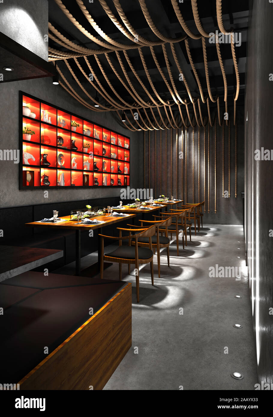 3d render of cafe restaurant Stock Photo - Alamy